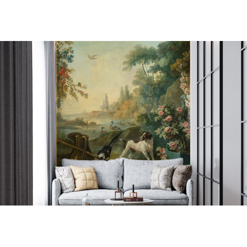 Papier Peint Panoramique Peinture 18e siècle Jean-Baptiste Huet ...