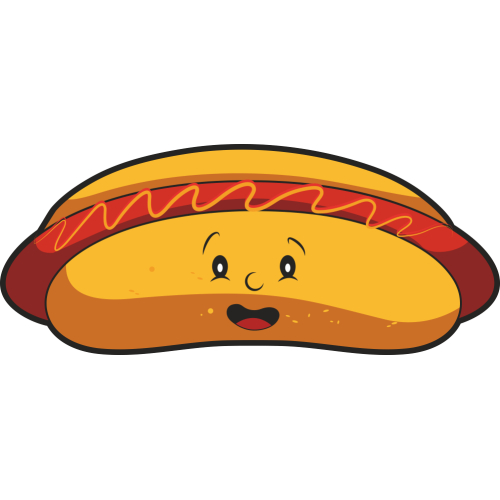 Autocollant Fast Food Hot Dog Smiley | MPA Pro
